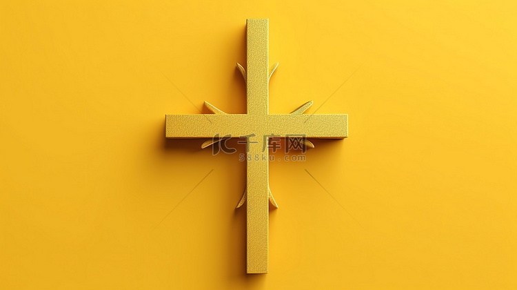 3d 渲染黄色背景上带有十字标志的基督教十字架的插图背景图片免费下载_海报banner/高清大图_千库网(图片编号6856091)