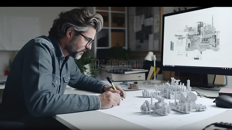 数字时代的设计工业设计师制作 3D 模型背景图片免费下载_海报banner/高清大图_千库网(图片编号6899693)