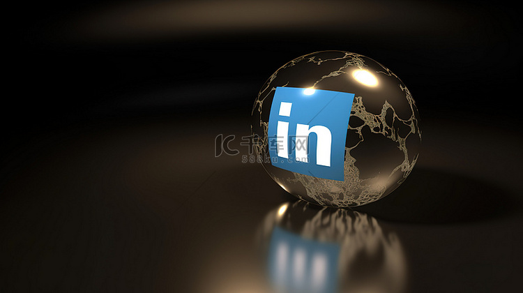 标志性 linkedin 徽标的 3d 渲染背景图片免费下载_海报banner/高清大图_千库网(图片编号6669306)