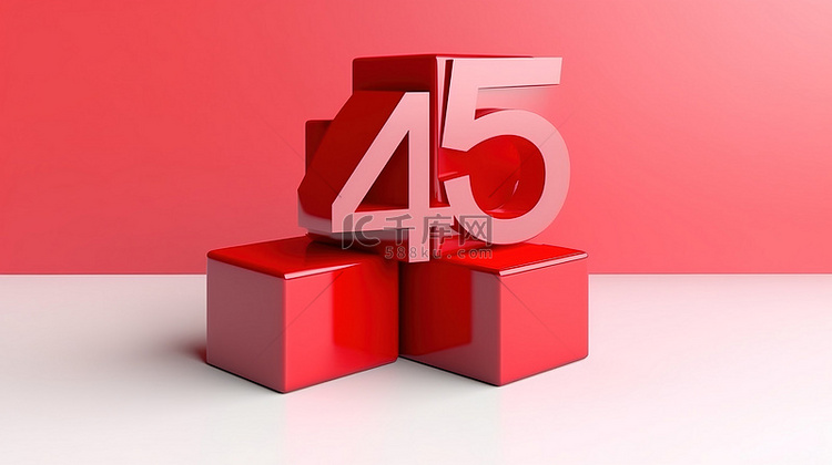 红色 45 的 3d 插图背景图片免费下载_海报banner/高清大图_千库网(图片编号6742359)