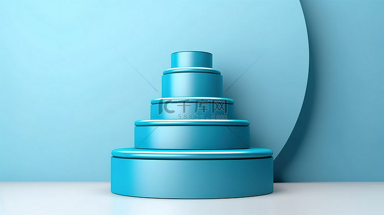 获胜冠军的蓝色领奖台的 3D 插图背景图片免费下载_海报banner/高清大图_千库网(图片编号6902025)