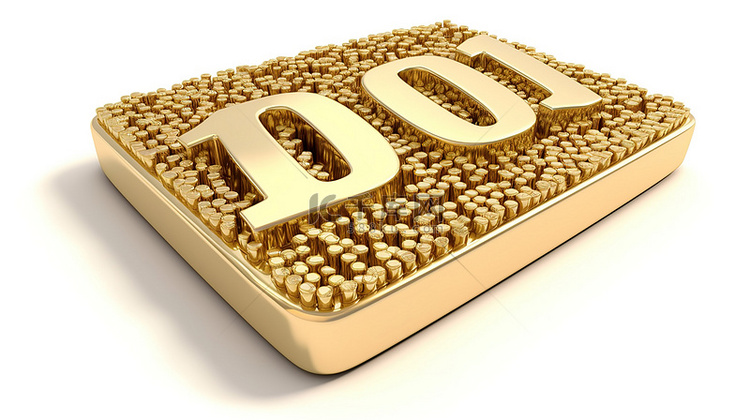 隔离在一千 1000 的白色 3d 金色渲染上背景图片免费下载_海报banner/高清大图_千库网(图片编号6682756)