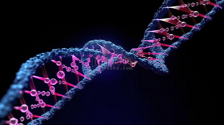 慢动作 dna 链与丛网络交织在一起 dna 分子的 3d 渲染模型背景图片免费下载_海报banner/高清大图_千库网(图片编号6770526)