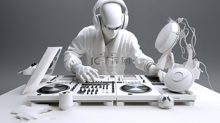 身临其境的 3D DJ 与最先进的混音器背景图片免费下载_海报banner/高清大图_千库网(图片编号6729592)