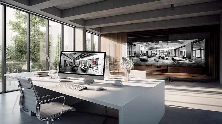 建筑和建筑 3D 渲染中的虚拟会议背景图片免费下载_海报banner/高清大图_千库网(图片编号6923454)