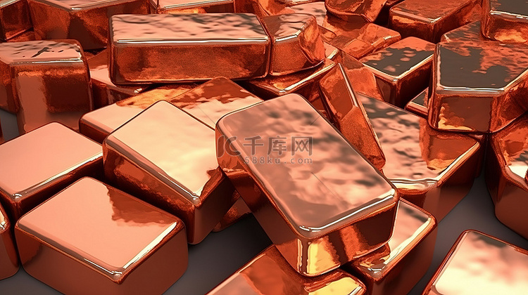 铜块的方形格式 3D 渲染背景图片免费下载_海报banner/高清大图_千库网(图片编号6822933)