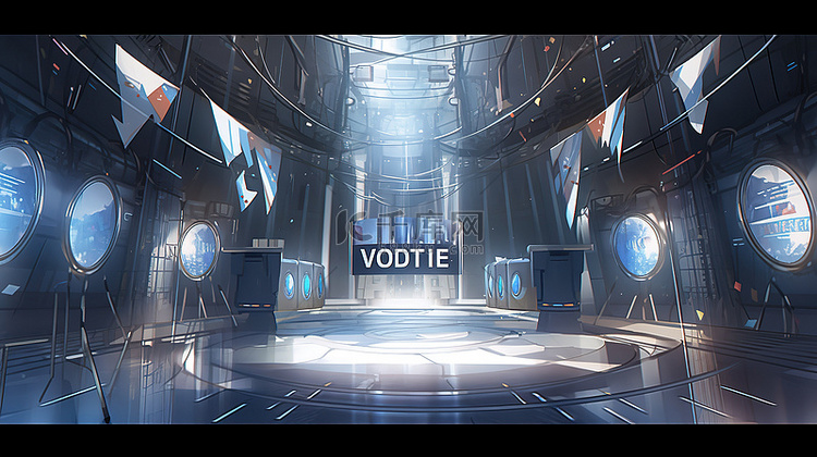 选举主题背景的插图，其中有横幅和徽章，上面印有“投票”一词背景图片免费下载_海报banner/高清大图_千库网(图片编号6711503)