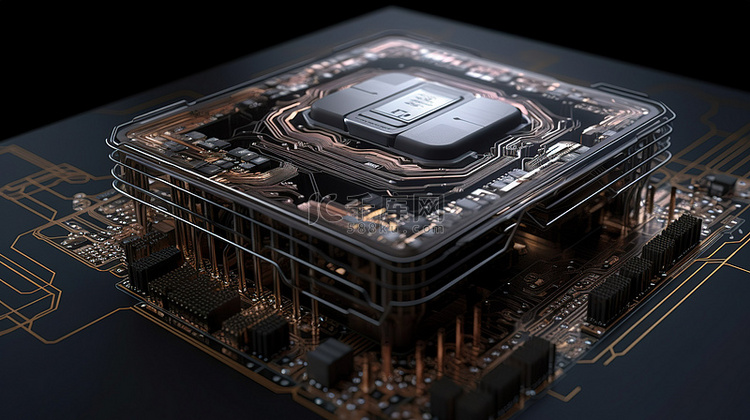 带有 ai 电路大脑的 cpu 3d 渲染杰作背景图片免费下载_海报banner/高清大图_千库网(图片编号6686283)