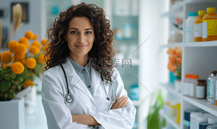 美女医生为病人患者开处方药高清摄影大图-千库网