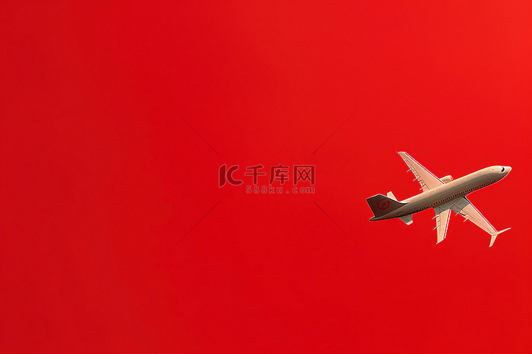 红色飞机符号漂浮在空中背景图片免费下载_海报banner/高清大图_千库网(图片编号7108874)