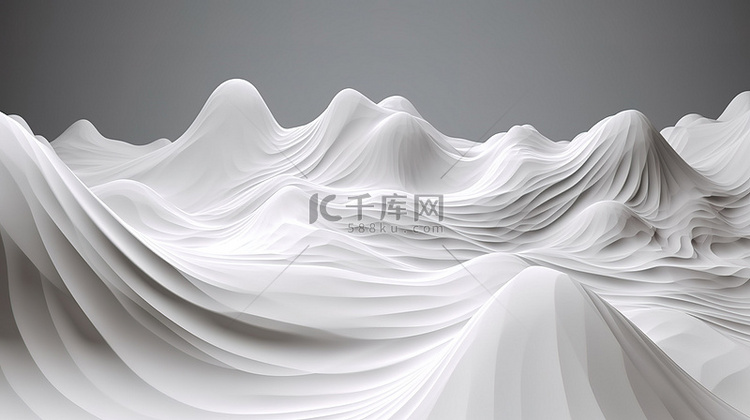 3d 白色波浪景观背景图片免费下载_海报banner/高清大图_千库网(图片编号6698244)