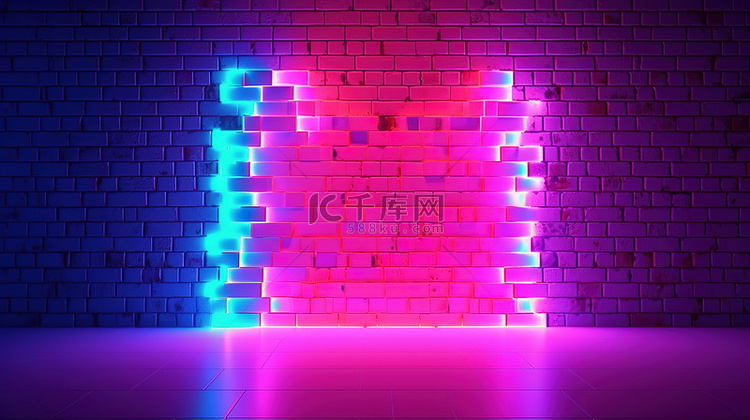 垂直对齐的照明墙突破 3D 渲染的霓虹灯杰作背景图片免费下载_海报banner/高清大图_千库网(图片编号6833126)