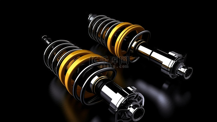 黑色汽车减震器的 3d 渲染背景图片免费下载_海报banner/高清大图_千库网(图片编号6876912)