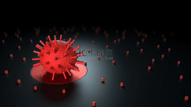 红色精确突出显示以 3d 形式阻止病毒背景图片免费下载_海报banner/高清大图_千库网(图片编号6683963)