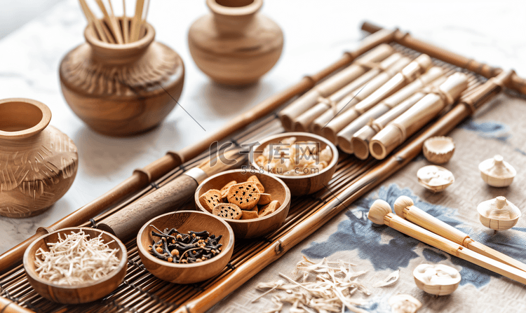 中医艾灸养生医疗高清摄影大图-千库网