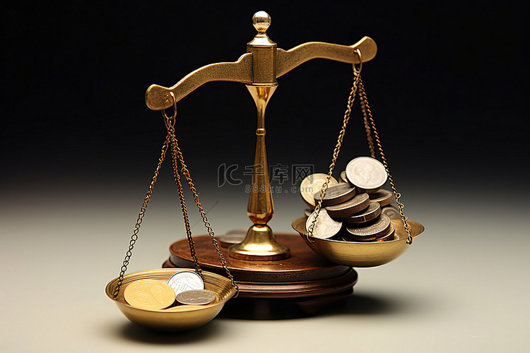 装有大量硬币的天平背景图片免费下载_海报banner/高清大图_千库网(图片编号7166133)