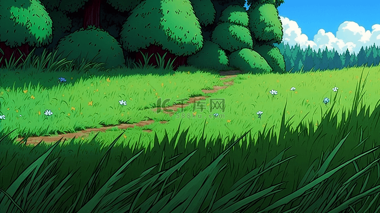 草地卡通背景图片免费下载_海报banner/高清大图_千库网(图片编号6655366)