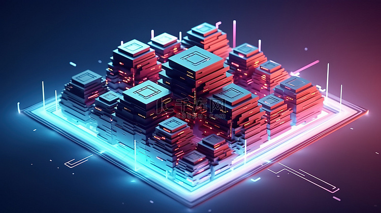 令人惊叹的 3D 等距插图展示了区块链技术和加密货币的力量背景图片免费下载_海报banner/高清大图_千库网(图片编号6803164)