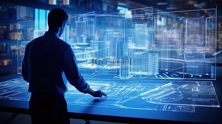 创新的表面设计由景观设计师或工程师创建的未来的 3D 蓝图背景图片免费下载_海报banner/高清大图_千库网(图片编号6949535)