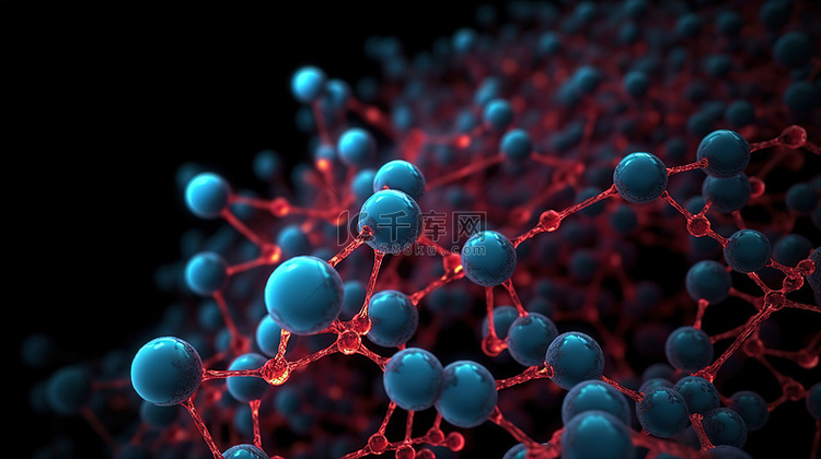 插图 3d 分子结构背景图片免费下载_海报banner/高清大图_千库网(图片编号6718148)