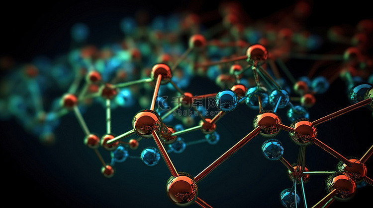 3D 分子结构插图作为背景图片免费下载_海报banner/高清大图_千库网(图片编号6718007)