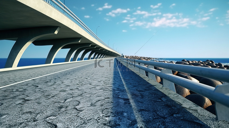 跨越海洋的当代高速公路立交桥特写镜头 3D背景图片免费下载_海报banner/高清大图_千库网(图片编号6930849)