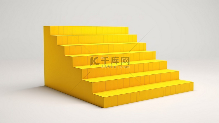 亮黄色楼梯台阶的独立 3D 渲染背景图片免费下载_海报banner/高清大图_千库网(图片编号6822172)
