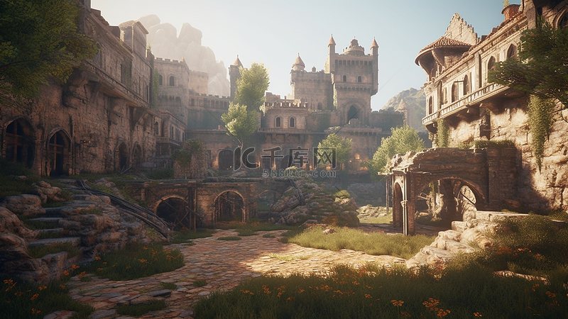 中世纪古堡游戏场景背景图片免费下载_海报banner/高清大图_千库网(图片编号6653078)