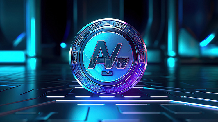aave 加密货币的 3d 渲染背景图片免费下载_海报banner/高清大图_千库网(图片编号6860907)