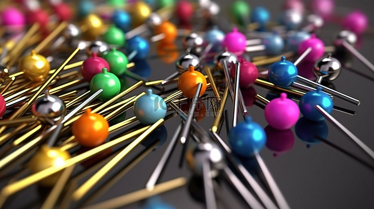 针簇关闭了 3D 渲染的构图背景图片免费下载_海报banner/高清大图_千库网(图片编号6864244)