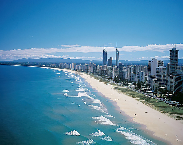 澳大利亚黄金海岸的海滩景观背景图片免费下载_海报banner/高清大图_千库网(图片编号7112128)