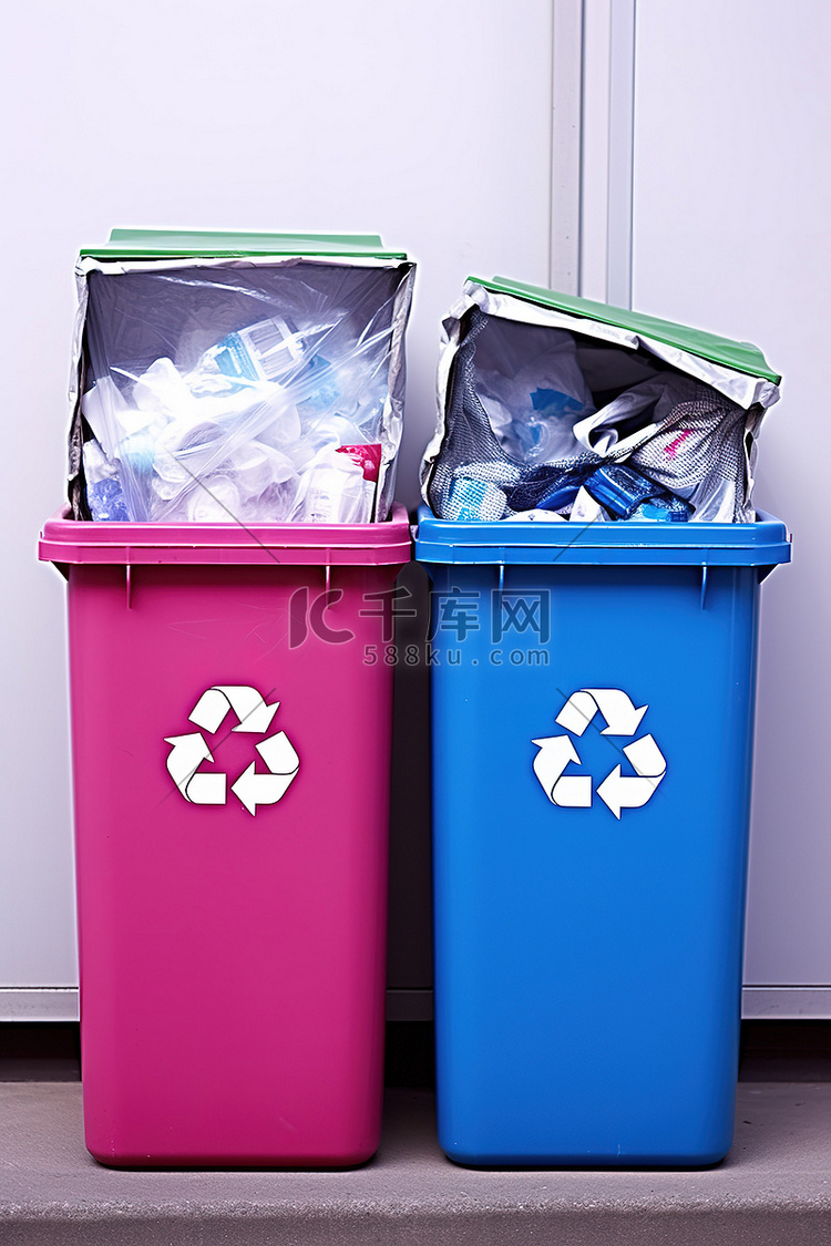 两个容器中的回收箱的图像背景图片免费下载_海报banner/高清大图_千库网(图片编号7020729)