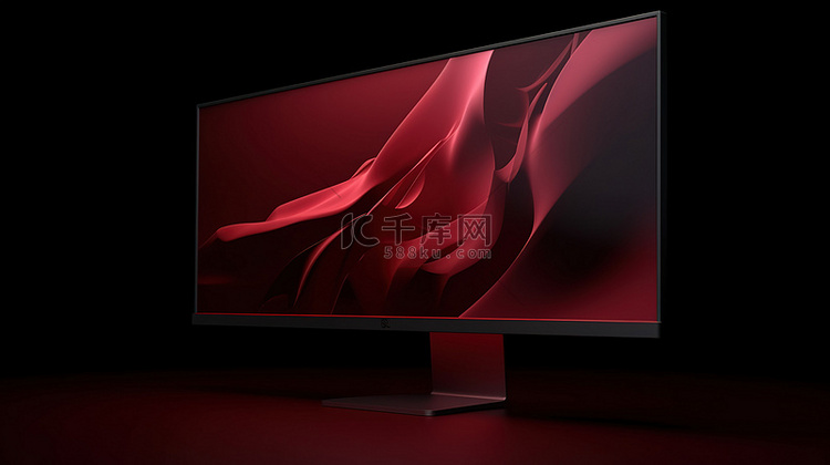 深红色背景在模型插图中展示了 3D 渲染的液晶屏幕背景图片免费下载_海报banner/高清大图_千库网(图片编号6675885)
