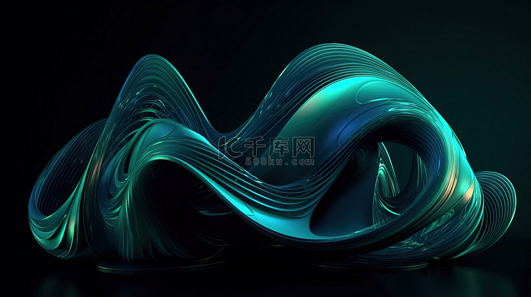 未来派抽象建模由许多线条组成的复杂的蓝色和绿色 3d 形状背景图片免费下载_海报banner/高清大图_千库网(图片编号6707741)