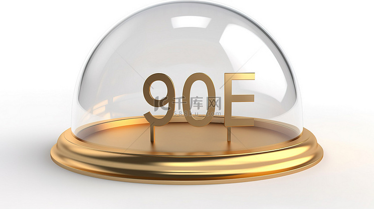 金色的 9% off 标志包裹在 3d 餐厅钟形装饰中背景图片免费下载_海报banner/高清大图_千库网(图片编号6682745)