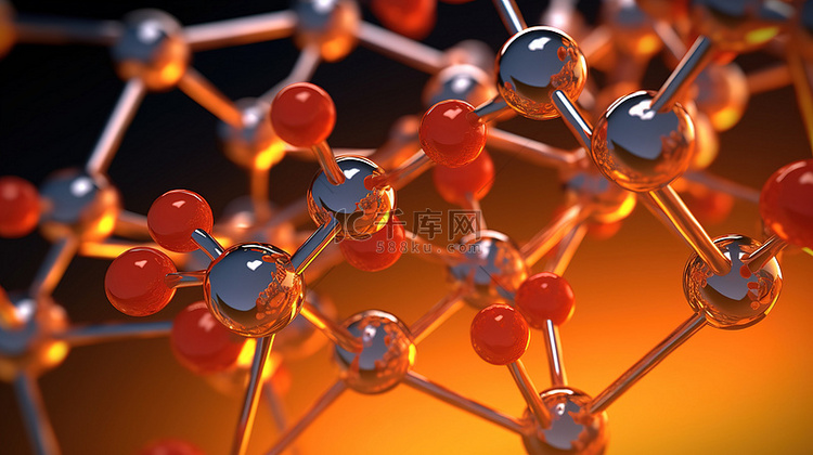 分子结构的 3d 渲染背景图片免费下载_海报banner/高清大图_千库网(图片编号6803294)