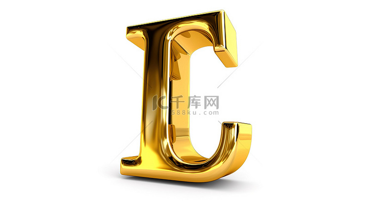 白色孤立背景上金色小字母“j”的 3d 插图背景图片免费下载_海报banner/高清大图_千库网(图片编号6882270)