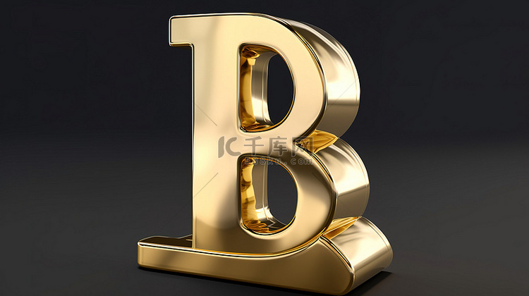 字母 b 的孤立金色金属 3d 渲染背景图片免费下载_海报banner/高清大图_千库网(图片编号6683172)