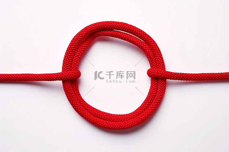 一根末端打结成圆圈的红色绳子背景图片免费下载_海报banner/高清大图_千库网(图片编号7023628)