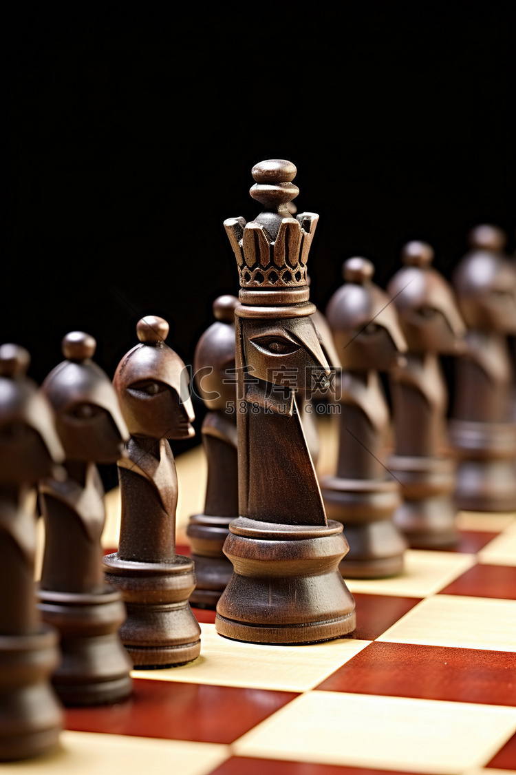 国际象棋棋盘，国王和王后坐在一条线上，形成一排国王背景图片免费下载_海报banner/高清大图_千库网(图片编号7072920)