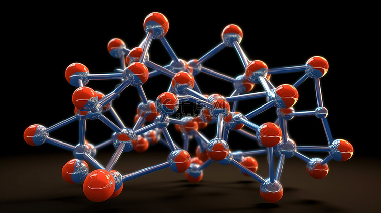 3d 渲染中的分子结构模型背景图片免费下载_海报banner/高清大图_千库网(图片编号6711486)