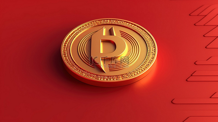 红色哑光板上的金色 decred 符号是流行加密货币的 3D 渲染图标背景图片免费下载_海报banner/高清大图_千库网(图片编号6756522)