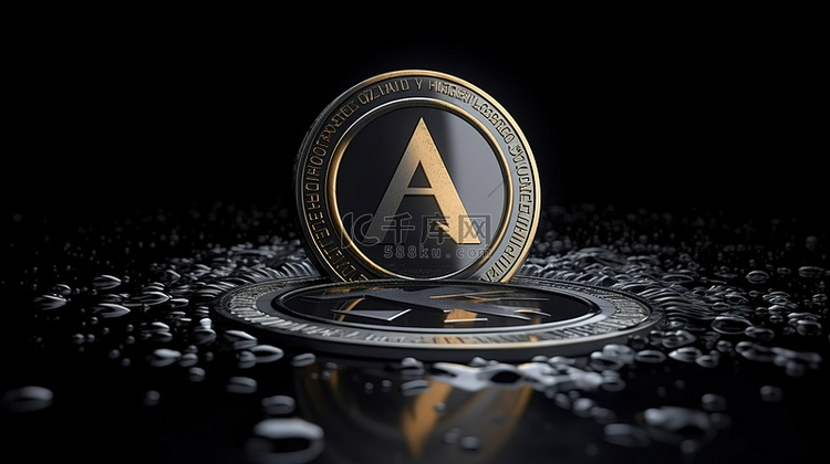 卡通风格的黑币 algorand 或 3d 加密货币渲染中的算法背景图片免费下载_海报banner/高清大图_千库网(图片编号6697338)