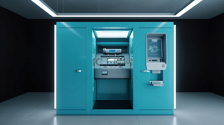 现代 atm 机的 3d 渲染背景图片免费下载_海报banner/高清大图_千库网(图片编号6702313)