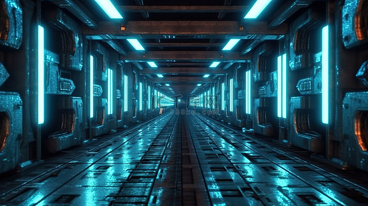 坚韧的未来派通道仿旧金属与霓虹灯发光 3D 渲染背景图片免费下载_海报banner/高清大图_千库网(图片编号6815260)