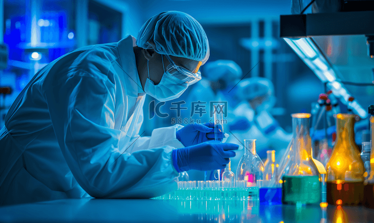 生物医疗研究的实验人员高清摄影大图-千库网