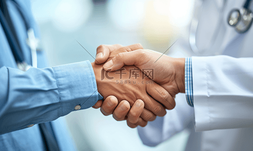 医生握住患者的手特写高清摄影大图-千库网