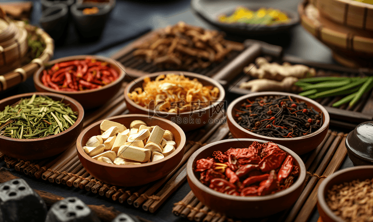 中草药黄芪健康医疗高清摄影大图-千库网