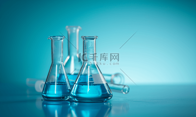 实验烧杯锥形瓶量筒烧瓶高清摄影大图-千库网