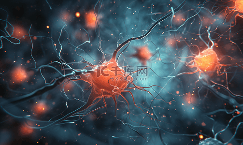 放射图的脑细胞高清摄影大图-千库网
